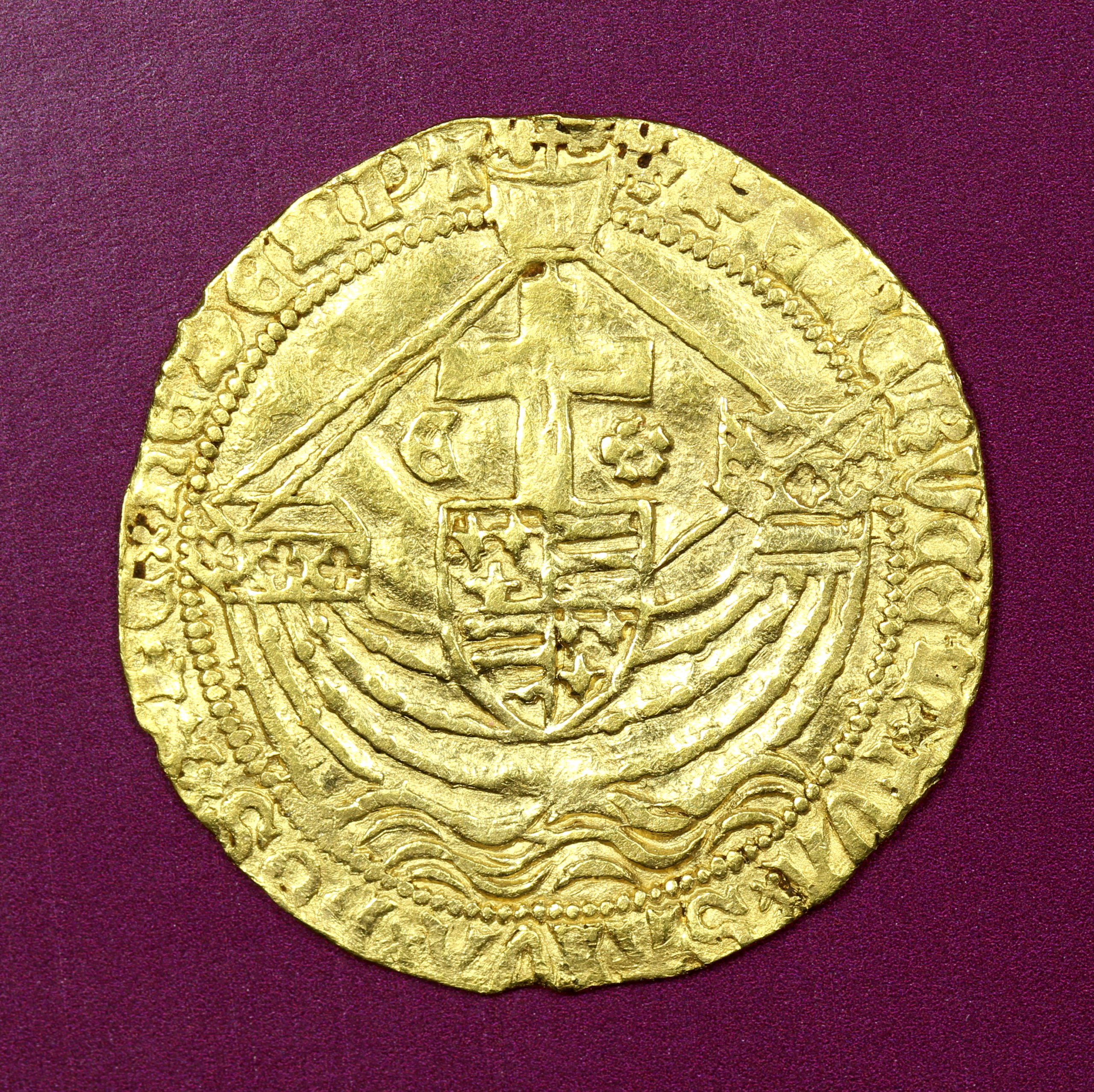 Edward IV AD 1461-1483, Second reign (AD 1471-83) Gold Angel, mintmark ...