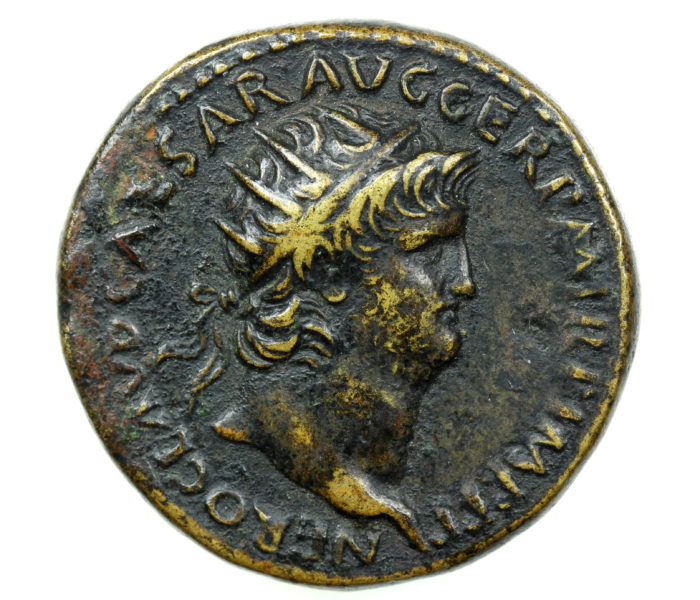 Nero AD 54-68 Brass Dupondius Rome - Silbury Coins : Silbury Coins