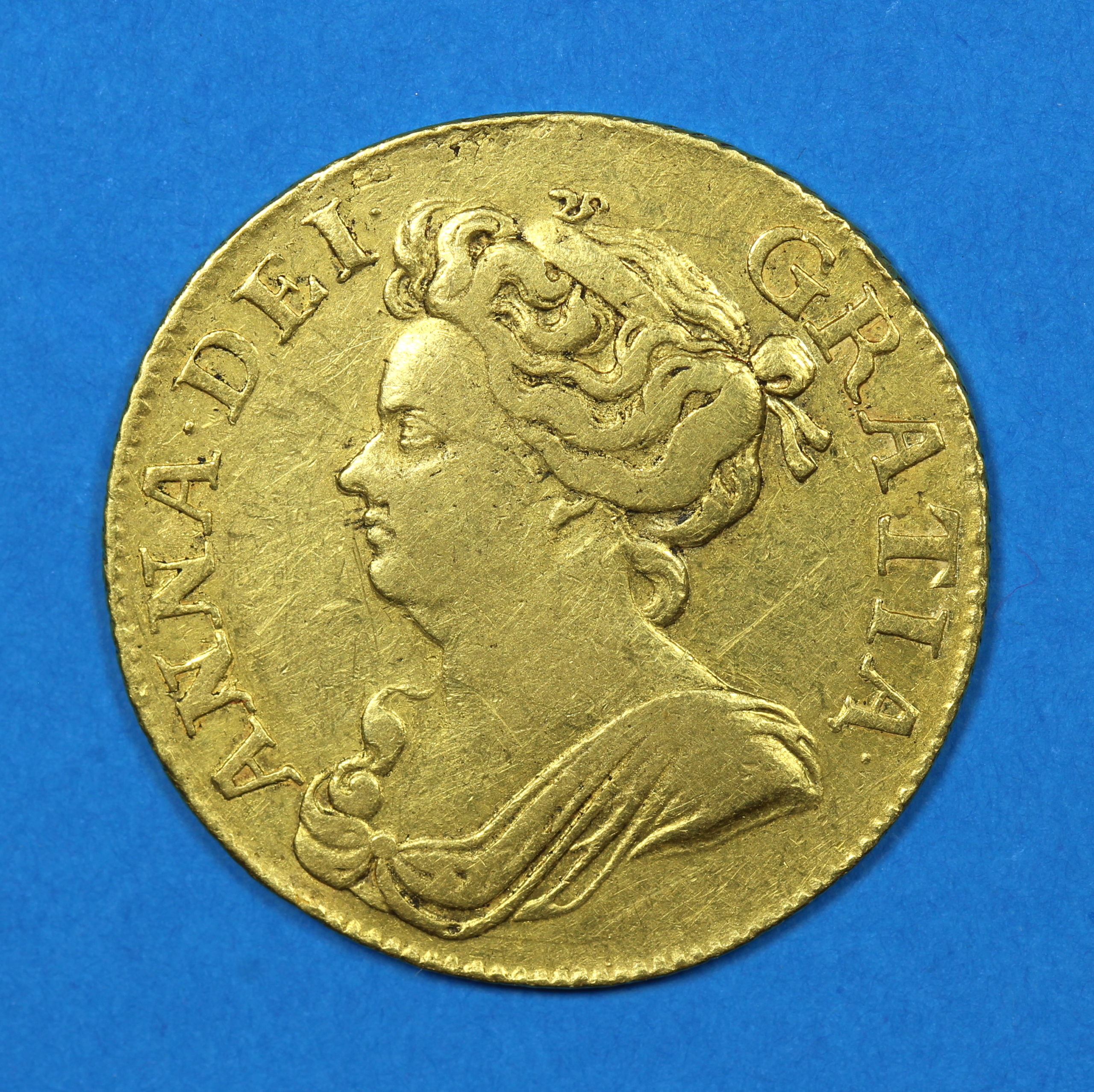 Anne AD 1702-1714 Gold Guinea 3rd bust AD 1710 - Silbury Coins ...