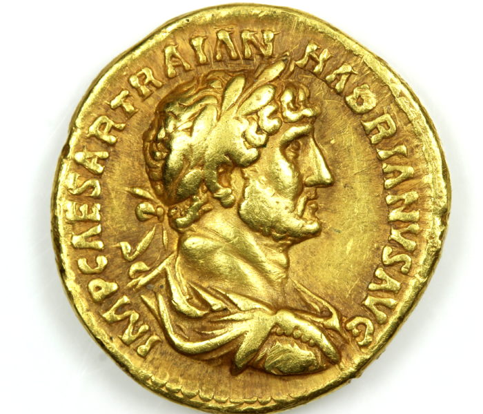 Hadrian AD 117-138 Gold Aureus Rome mint Jupiter standing - Silbury ...