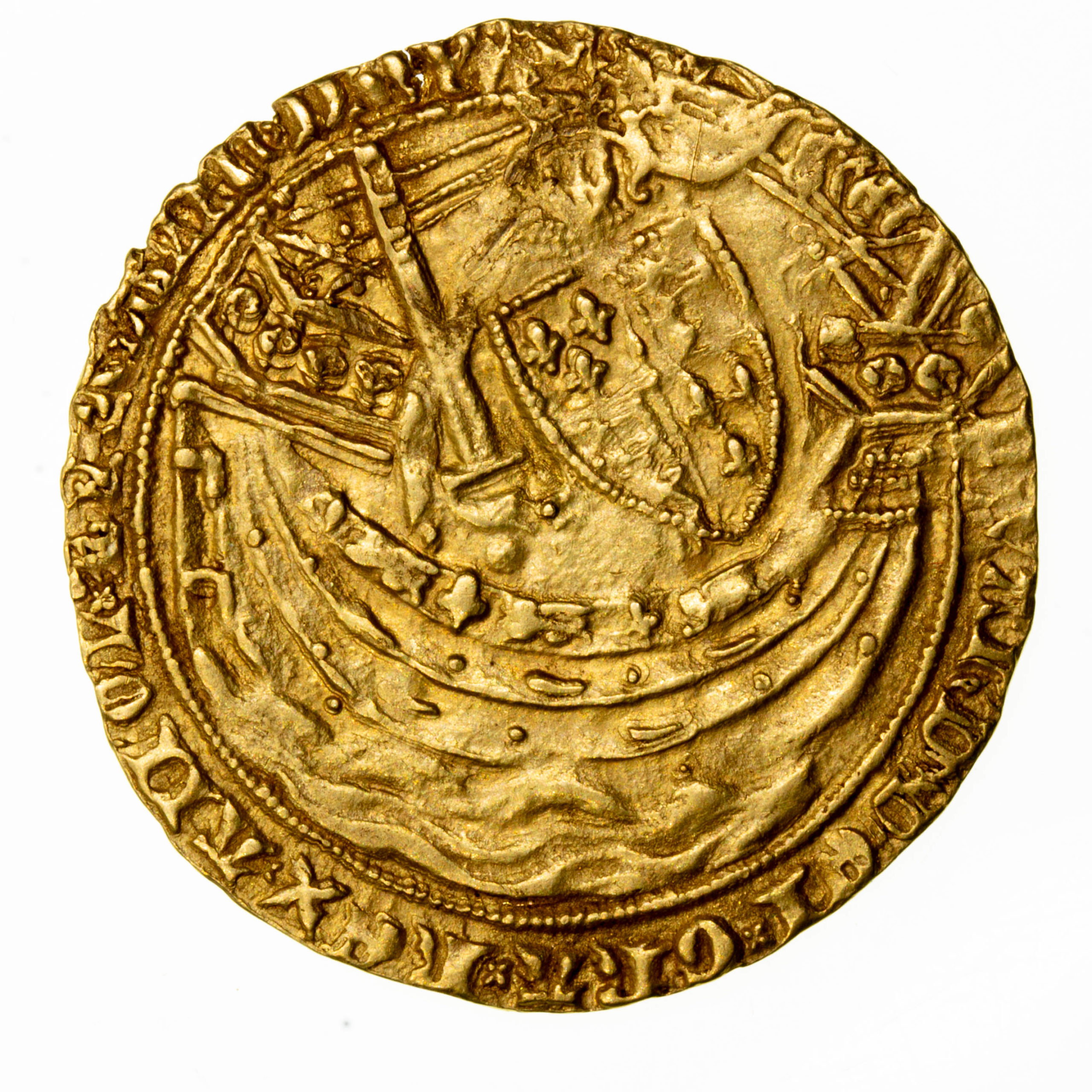 Edward III AD 1327-1377 Gold Noble London Pre Treaty period 4th Coinage ...