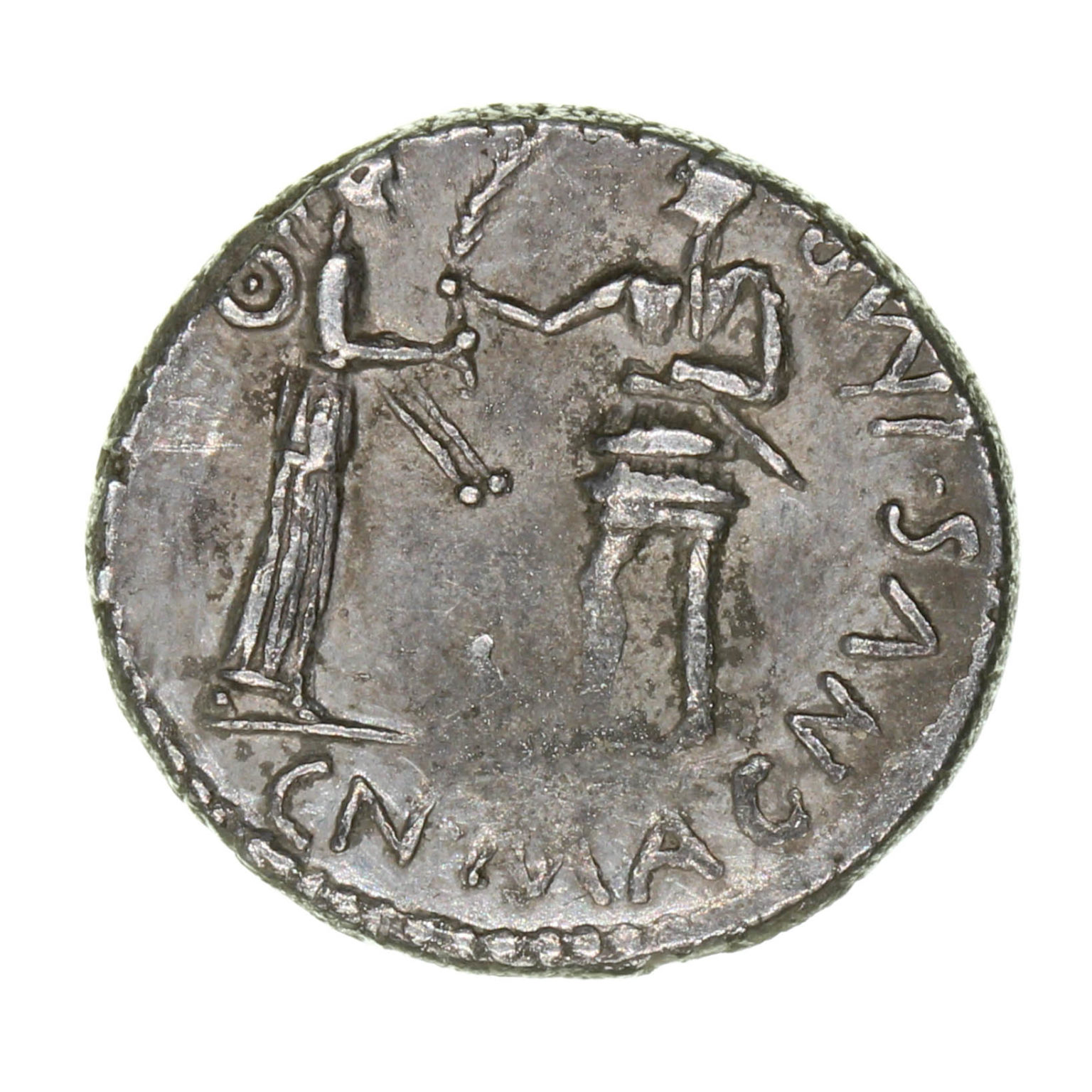 Roman Imperatorial Gnaeus Pompey 45 BC Silver Denarius - Silbury Coins ...