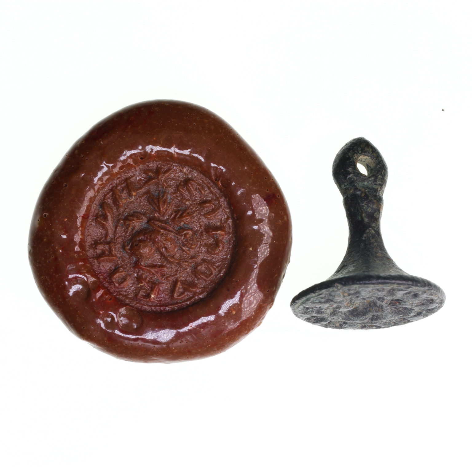 Medieval Bronze Pedestal Shaped Seal Matrix Hare moving right - 15th ...