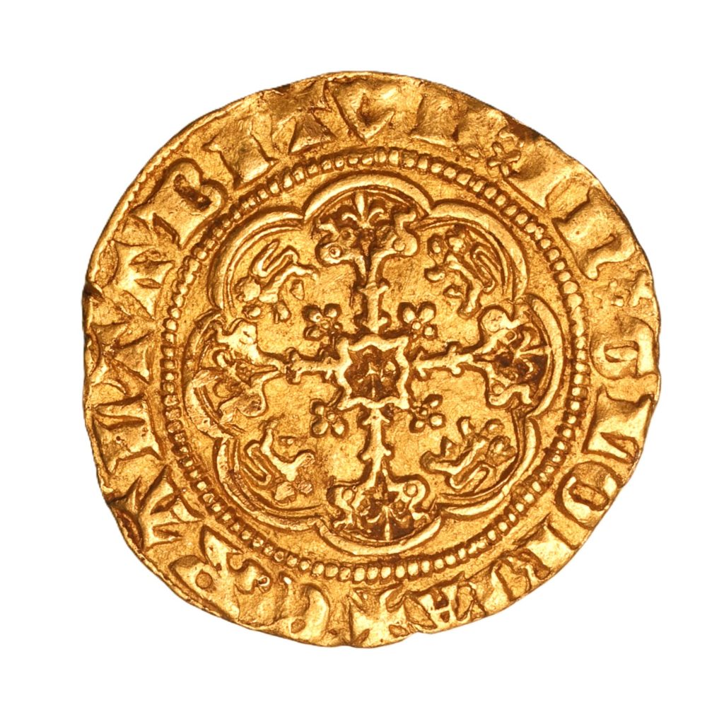 Edward III AD 1327-1377 Gold Quarter Noble Treaty Period London - Silbury Coins : Silbury Coins