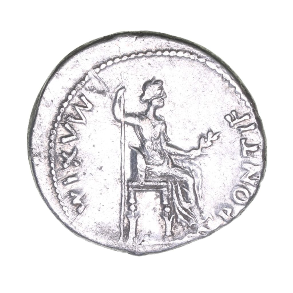 Tiberius AD 14-37 Silver Denarius Tribute Penny Lyon *ex Helmingham ...