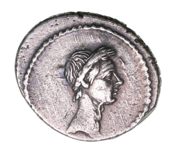 Roman Imperatorial Julius Caesar (died 44 BC) Silver Denarius *Portrait ...