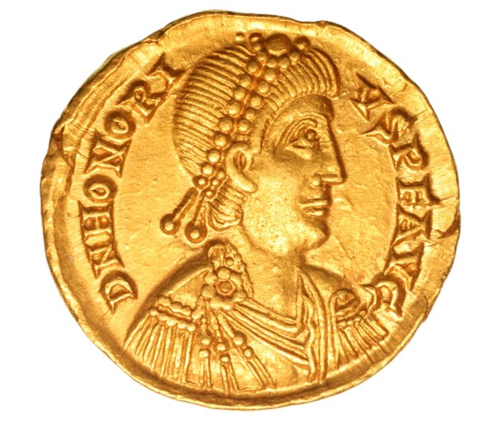 Honorius AD 393-423 Gold Solidus Ravenna - Silbury Coins : Silbury Coins